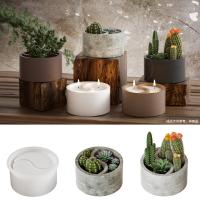 China DIY Large Dropping Resin Tai Chi Yin Yang Storage Can Flower Pot Aromatherapy Gypsum Candle Cup Silicone Mold Wholesale for sale
