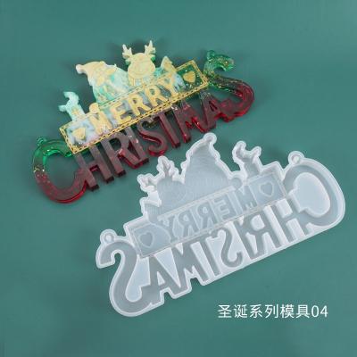 China DIY crystal dropper mold, Christmas Santa letter hanging decoration silicone mold for sale