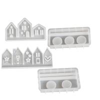 China Three in one and five in one house insert board DIY gypsum heart pentagram house candle holder ornament silicone mold for sale