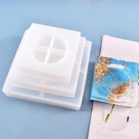 China DIY crystal dropper mold new high mirror transparent square ashtray silicone mold for sale
