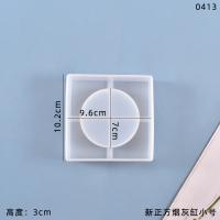 China DIY crystal dropper mold new high mirror transparent square ashtray silicone mold for sale