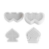 China Gypsum Cement Spades A Double Love Stacking Music Storage Box Silicone Mold Aromatherapy Candle Cup Grinding Tool for sale