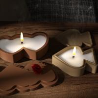 China Gypsum Cement Spades A Double Love Stacking Music Storage Box Silicone Mold Aromatherapy Candle Cup Grinding Tool for sale