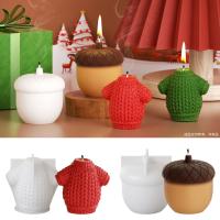 China DIY crystal dropper resin gypsum three-dimensional woolen sweater hazelnut fruit candle ornament silicone mold for sale