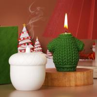 China DIY crystal dropper resin gypsum three-dimensional woolen sweater hazelnut fruit candle ornament silicone mold for sale