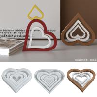China Aromatherapy gypsum hollow heart silicone mold DIY stacked heart-shaped resin table drip mold for sale