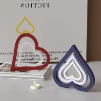 China Aromatherapy gypsum hollow heart silicone mold DIY stacked heart-shaped resin table drip mold for sale