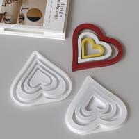 China Aromatherapy gypsum hollow heart silicone mold DIY stacked heart-shaped resin table drip mold for sale