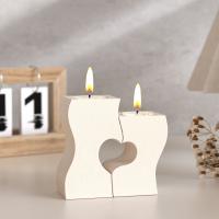 China DIY irregular S-shaped candle base ornament splicing heart-shaped candle holder aromatherapy gypsum silicone mold for sale