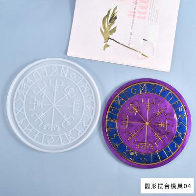 China DIY Crystal Dropping Gel Mold Fun Round Table Dice Luen Letter Silicone Mold for sale