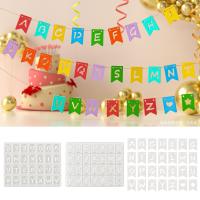 China Top selling 26 English letter silicone mold DIY birthday party flag decoration gypsum drip glue grinding tool for sale