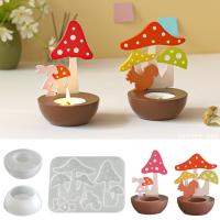 China Easter Candle Holder Silicone Mold DIY Mushroom Bunny Insert Board Candle Base Gypsum Mold for sale