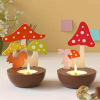 China Easter Candle Holder Silicone Mold DIY Mushroom Bunny Insert Board Candle Base Gypsum Mold for sale