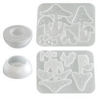 China Easter Candle Holder Silicone Mold DIY Mushroom Bunny Insert Board Candle Base Gypsum Mold for sale