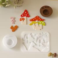 China Easter Candle Holder Silicone Mold DIY Mushroom Bunny Insert Board Candle Base Gypsum Mold for sale
