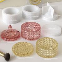 China Diamond Patterned Cylindrical Storage Jar, Silicone Mold, Stacked Jewelry Box, Candle Cup Mold, Aromatherapy Gypsum DIY Mold for sale