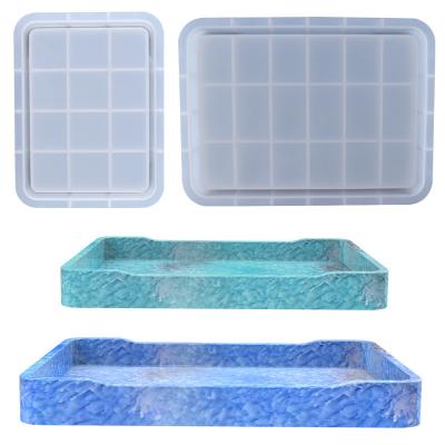 China DIY Crystal Dropper Mold, Household Cup Tray, Rectangular Plate, Silicone Mold for sale