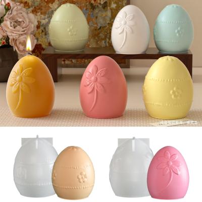 China Cross Border Easter Egg Silicone Mold DIY Flower Easter Egg Candle Ornament Dropper Plaster Mold for sale