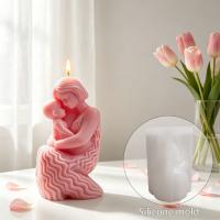 China 3D Mother And Child Portrait Silicone Mold DIY Mother And Child Embrace Aromatherapy Candle Gypsum Decoration Mold for sale