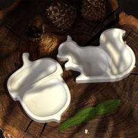 China Cross border popular squirrel acorn tray silicone mold DIY gypsum aromatherapy ornament cement storage tray grinding tool for sale