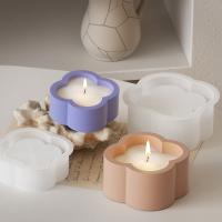 China DIY Clover Sized Storage Box Ornament, Gypsum Candle Cup, Potted Succulent Flower Container, Silicone Mold for sale