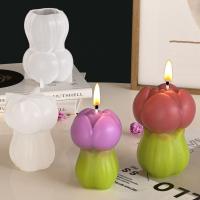 China Aromatherapy Gypsum Flower Ornament Silicone Mold DIY Tulip 3D Table Candle Mold for sale