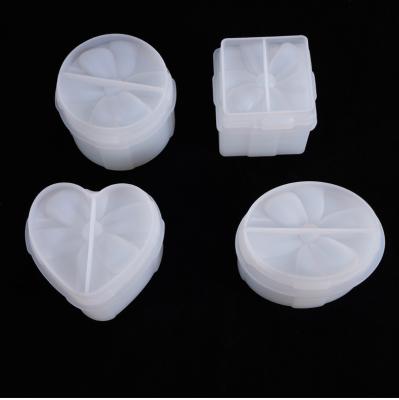 China DIY Crystal Dropping Glue Mold Bow Storage Box Christmas Gift Box Decorative Ornament Silicone Mold for sale