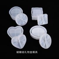 China DIY Crystal Dropping Glue Mold Bow Storage Box Christmas Gift Box Decorative Ornament Silicone Mold for sale