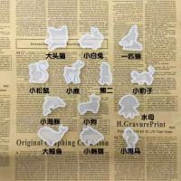 China Crystal Drip Glue Small Animal Pendant Silicone Mold DIY Handmade Jewelry Whale White Rabbit Hedgehog Cute Cat Pendant for sale