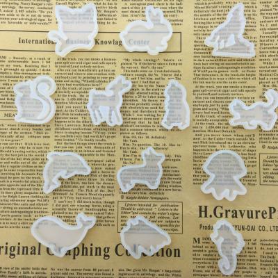 China Crystal Drip Glue Small Animal Pendant Silicone Mold DIY Handmade Jewelry Whale White Rabbit Hedgehog Cute Cat Pendant for sale