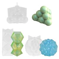 China DIY Crystal Dropping Resin Mold Irregular Round Bead Wave Point Cut Surface Table Candle Silicone Mold for sale