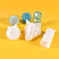 China DIY Crystal Dropping Resin Mold Irregular Round Bead Wave Point Cut Surface Table Candle Silicone Mold for sale