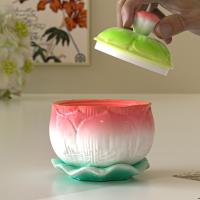 China DIY Aromatherapy Gypsum Lotus Leaf Plate Base Tray Lotus Storage Can Candle Cup Silicone Mold for sale