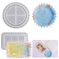 China DIY Drip Glue Wave Dot Plate Round Rectangular Bead Edge Storage Box Round Bead Holder Plate Silicone Mold for sale