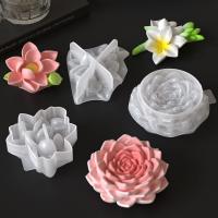 China New Product: Succulent Lotus Orchid Candle Silicone Mold DIY Fragrant Stone Car Ornament Gypsum Mold for sale