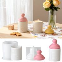 China Love Bottle Storage Can Candle Cup Silicone Mold DIY Aromatherapy Gypsum Storage Box Pen Holder Pendant Dropping Mold for sale