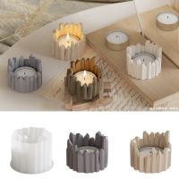 China Dropping Resin Crystal Cluster Storage Box DIY Aromatherapy Gypsum Candle Stand Candle Cup Stand Silicone Mold for sale