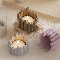 China Dropping Resin Crystal Cluster Storage Box DIY Aromatherapy Gypsum Candle Stand Candle Cup Stand Silicone Mold for sale