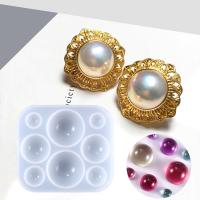 China DIY Crystal Dropper Mold, Eight Grid Semi-circular Bead Mirror Transparent Silicone Mold, Spot Wholesale for sale
