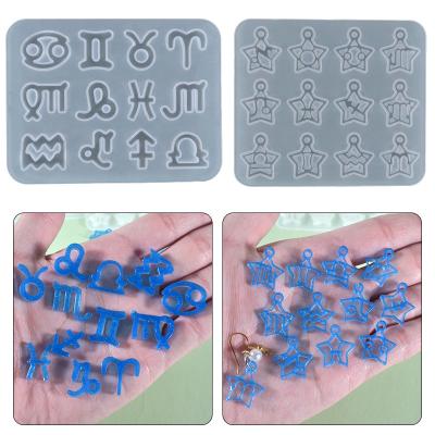 China DIY Crystal Dropper Mold 12 Constellation Pendant Earrings Jewelry Silicone Mold Spot Wholesale for sale