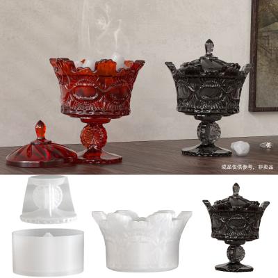 China DIY European Retro Jewelry Box Ins High Foot Candy Can Wax Storage Box Drip Silicone Mold for sale