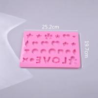 China Crystal Dropper LOVE Silicone Mold Sugar Flipping Mold Cake Mold Cake Baking Decoration Flower English Word Mold for sale