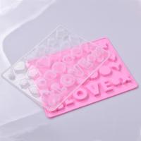 China Crystal Dropper LOVE Silicone Mold Sugar Flipping Mold Cake Mold Cake Baking Decoration Flower English Word Mold for sale