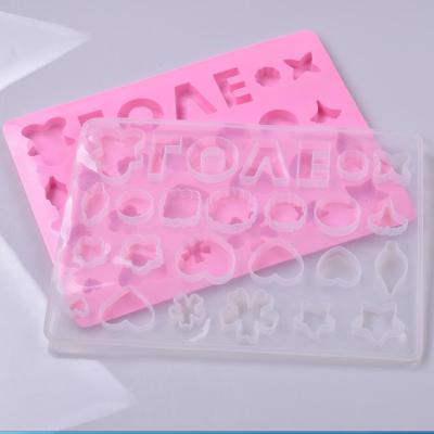 China Crystal Dropper LOVE Silicone Mold Sugar Flipping Mold Cake Mold Cake Baking Decoration Flower English Word Mold for sale