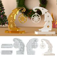 China Aromatherapy Gypsum Christmas Tree Snowflake Hanging Base Insert Board DIY Drip Resin Ornament Silicone Mold for sale