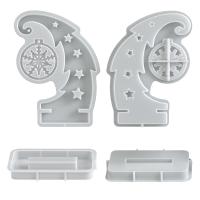 China Aromatherapy Gypsum Christmas Tree Snowflake Hanging Base Insert Board DIY Drip Resin Ornament Silicone Mold for sale