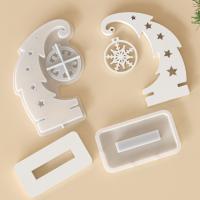 China Aromatherapy Gypsum Christmas Tree Snowflake Hanging Base Insert Board DIY Drip Resin Ornament Silicone Mold for sale