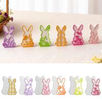 China New Easter Bunny Silicone Mold DIY Plaid Lace Flower Bunny Candle Plaster Mold for sale