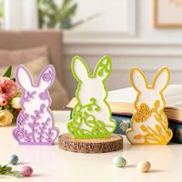 China New Easter Bunny Silicone Mold DIY Plaid Lace Flower Bunny Candle Plaster Mold for sale