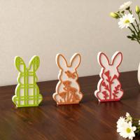 China New Easter Bunny Silicone Mold DIY Plaid Lace Flower Bunny Candle Plaster Mold for sale